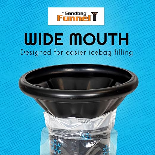 Ice Bag Extra Large Funnel Wide Mouth - Durable HDPE Plastic Funnels,